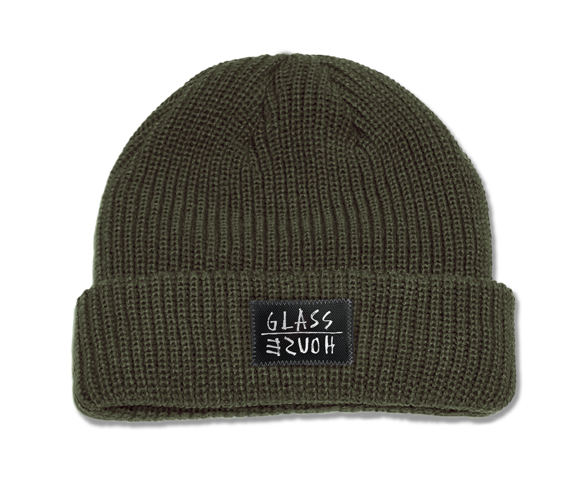 MEMO BEANIE - ARMY – GLASS HOUSE SKATEBOARDS